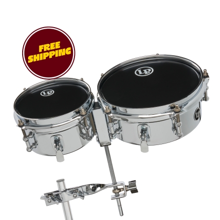 6-Inch and 8-Inch Mini Snare Timbales with Mount - Steel Latin ...