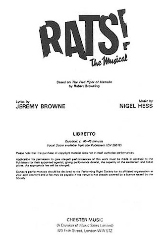 Rats! The Musical - Libretto (Sheet Music) Music Sales America ...